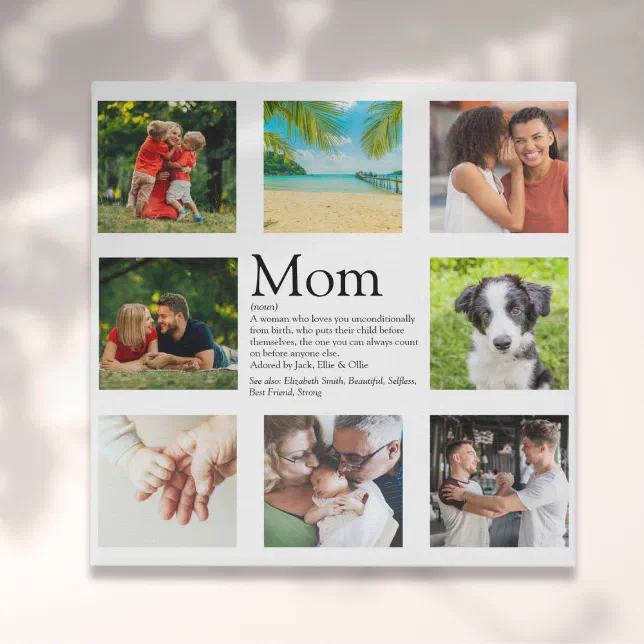 Mom Definition Quote Mothers Day Photo Collage Faux Canvas Print Zazzle