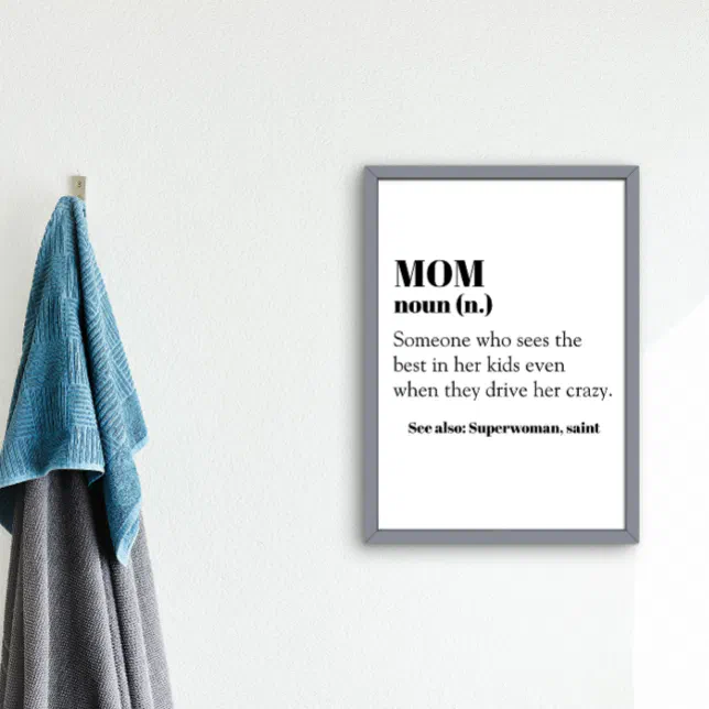 Mom Definition Word Noun Gift Mother's Day Poster | Zazzle