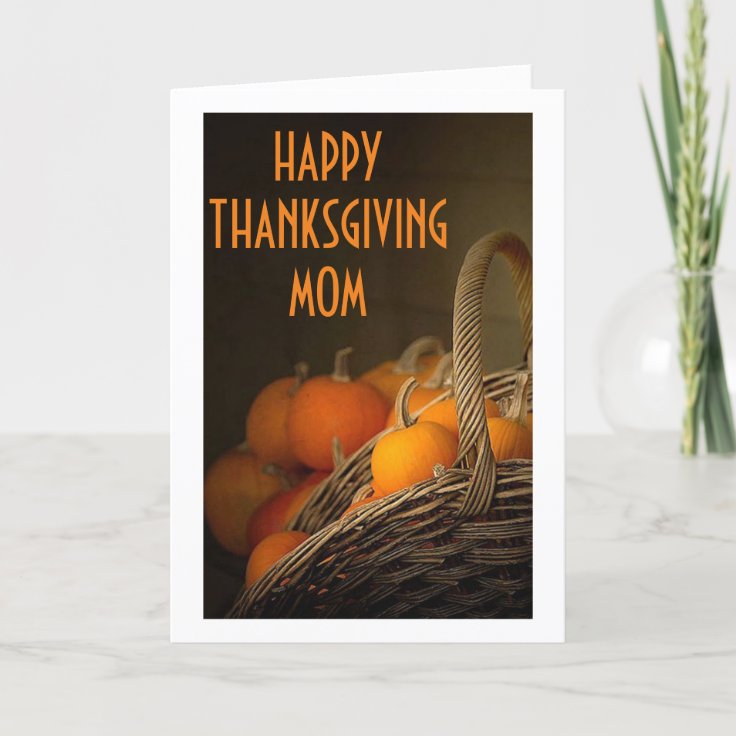 MOM-HAPPY THANKSGIVING FROM YOUR FAMILY (OR OTHER) HOLIDAY CARD | Zazzle