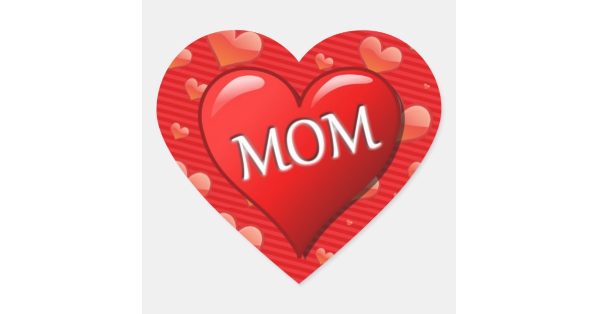 Mom Heart Sticker | Zazzle
