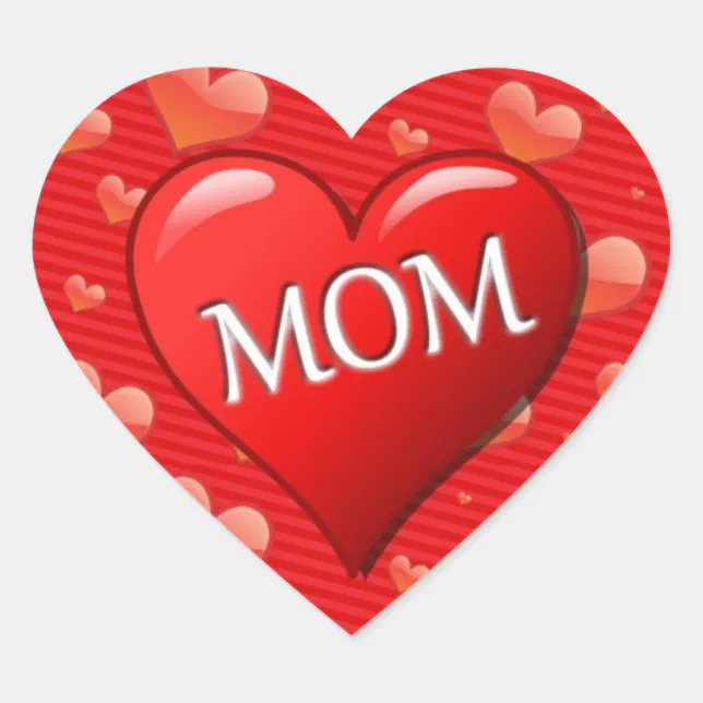 Mom Heart Sticker | Zazzle