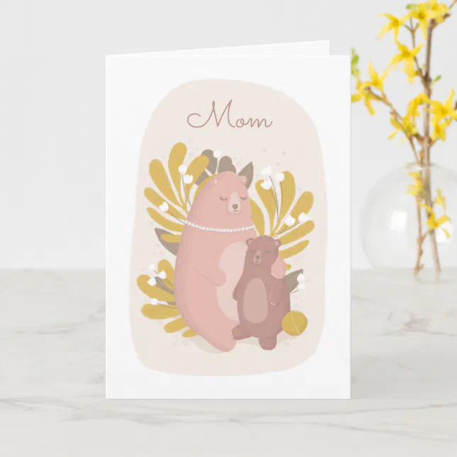 Mom I love you. Cute bears animal. Mothers day Card | Zazzle