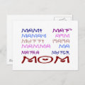 Mom in Different Languages (Mother's Day) Postcard | Zazzle