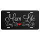 Mom Life Black License Plate | Zazzle
