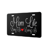 Mom Life Black License Plate | Zazzle