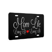Mom Life Black License Plate | Zazzle