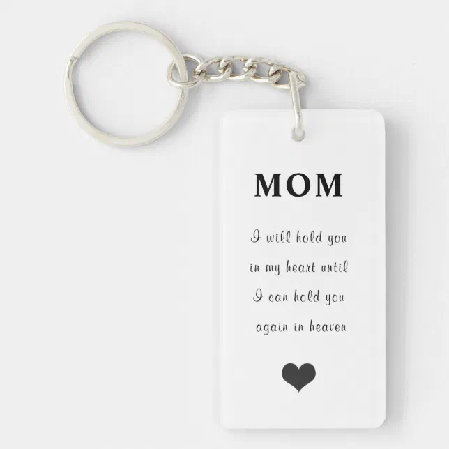Mom/loss of loved one photo sentimental cute heart keychain | Zazzle