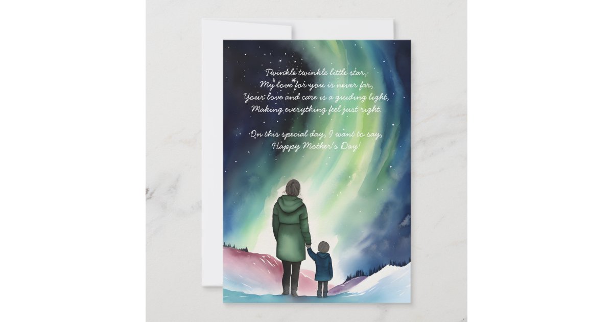 Mom & me under the stars | Mother's Day Card | Zazzle