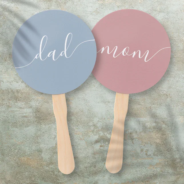 Mom Or Dad Baby Shower Game Hand Fan | Zazzle