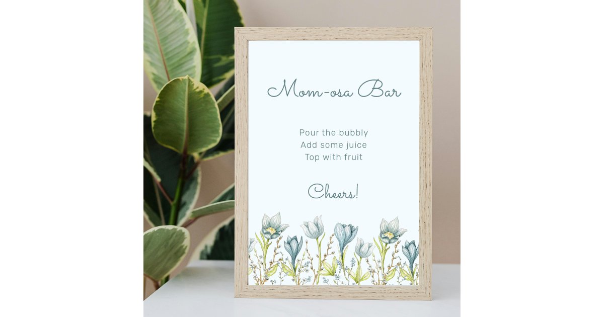 Mom-osa Bar Baby Shower Poster | Zazzle