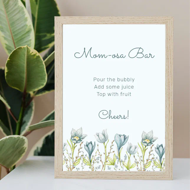 Mom-osa Bar Baby Shower Poster | Zazzle
