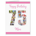 Mom Photo Collage Number 75 Jumbo 75th Birthday Card | Zazzle