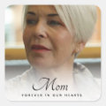 Mom Photo Personalized Memorial Tribute Funeral Square Sticker | Zazzle