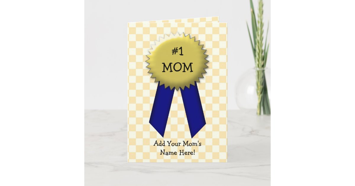 Mom Ribbon Award, Mother's Day Card | Zazzle