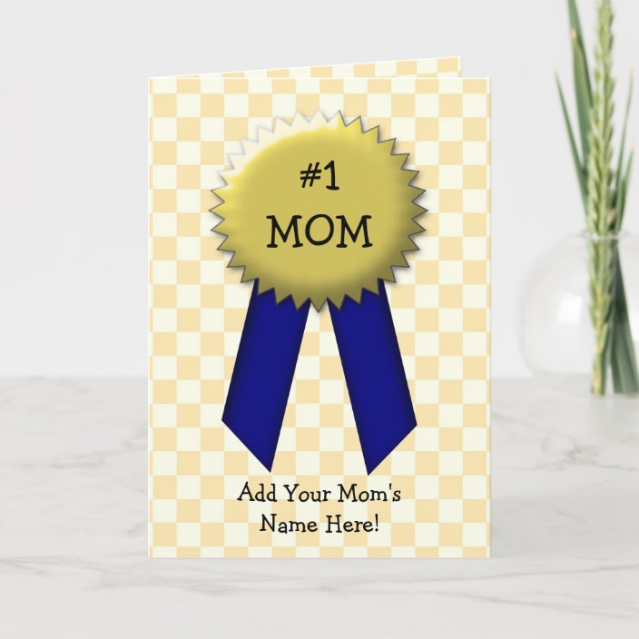 Mom Ribbon Award, Mother's Day Card | Zazzle.com