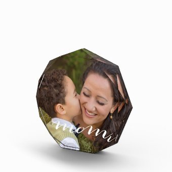 Mom Script Photo Block | Zazzle