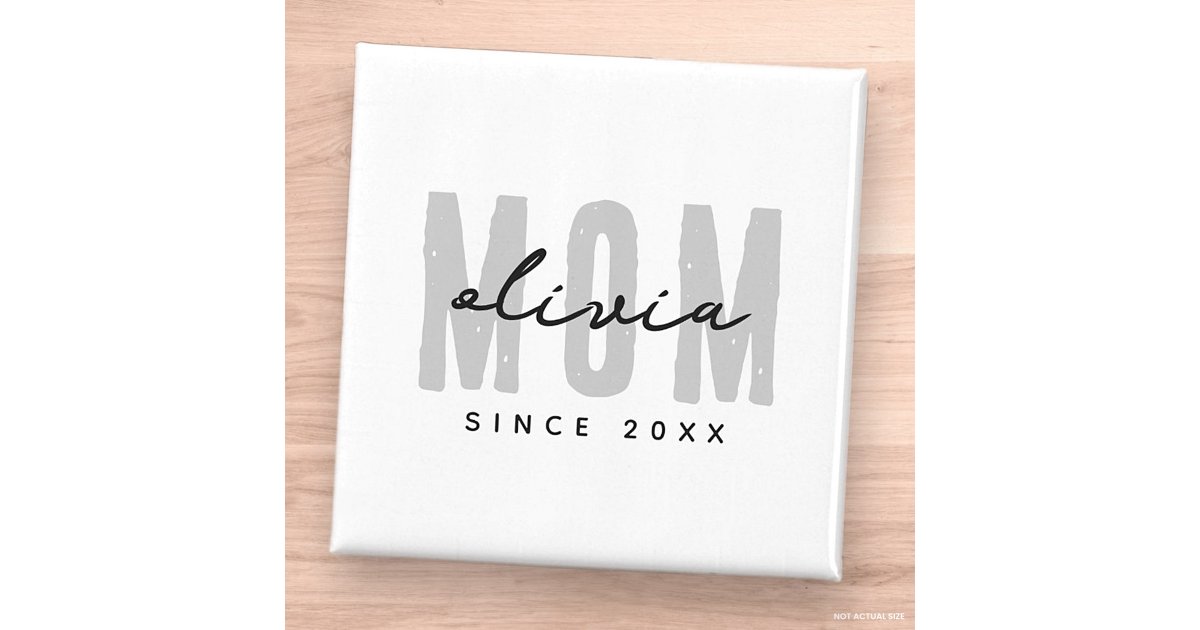 Mom Since 20XX Modern Simple Preppy Magnet | Zazzle