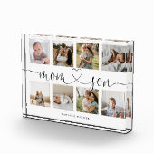 Mom & Son Heart Script | Photo Grid Collage | Zazzle