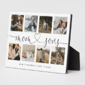 Mom & Sons Heart Script | Photo Grid Collage Plaque | Zazzle