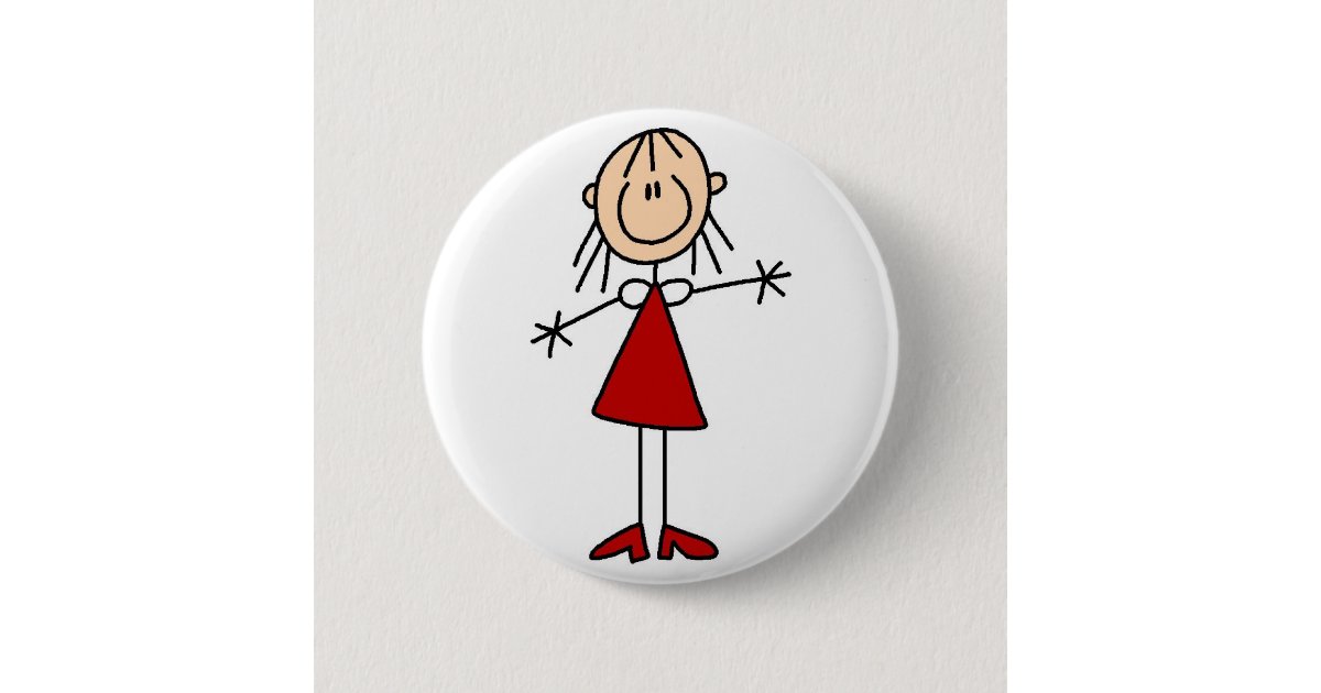 Mom Stick Figure Button | Zazzle