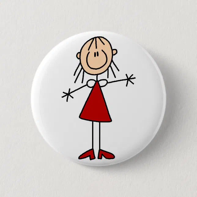 Mom Stick Figure Button | Zazzle