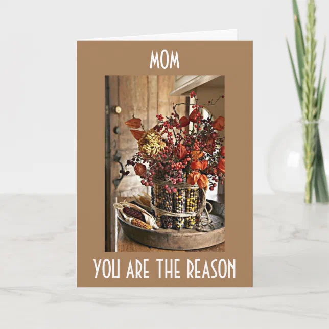 ***MOM*** THANKFUL FOR "YOU" AT THANKSGIVING HOLIDAY CARD | Zazzle