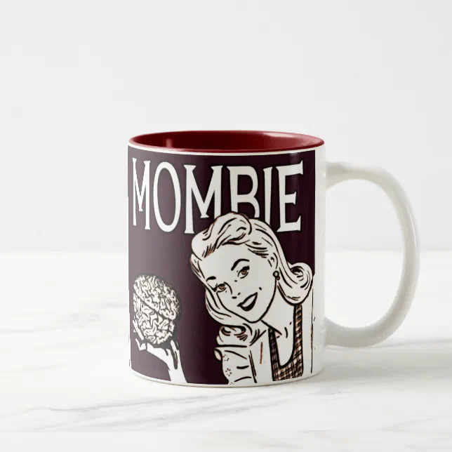 Mombie Retro Zombie Two-Tone Coffee Mug | Zazzle