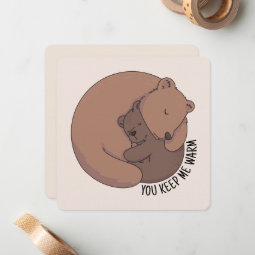 Mommy Bear Hugging Baby Bear Cub Mother's Day Note Card | Zazzle