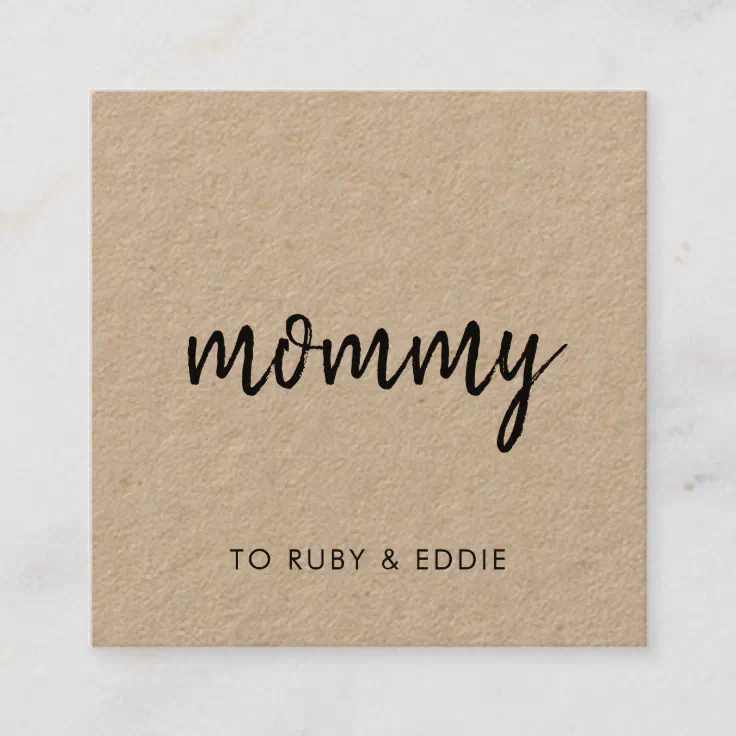 Mommy Contact Card | Kraft Rustic Mom Calling Card | Zazzle
