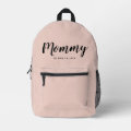 Mommy | Modern Mom Kids Names Blush Pink Printed Backpack | Zazzle