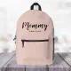 Mommy | Modern Mom Kids Names Blush Pink Printed Backpack | Zazzle