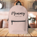 Mommy | Modern Mom Kids Names Blush Pink Printed Backpack | Zazzle