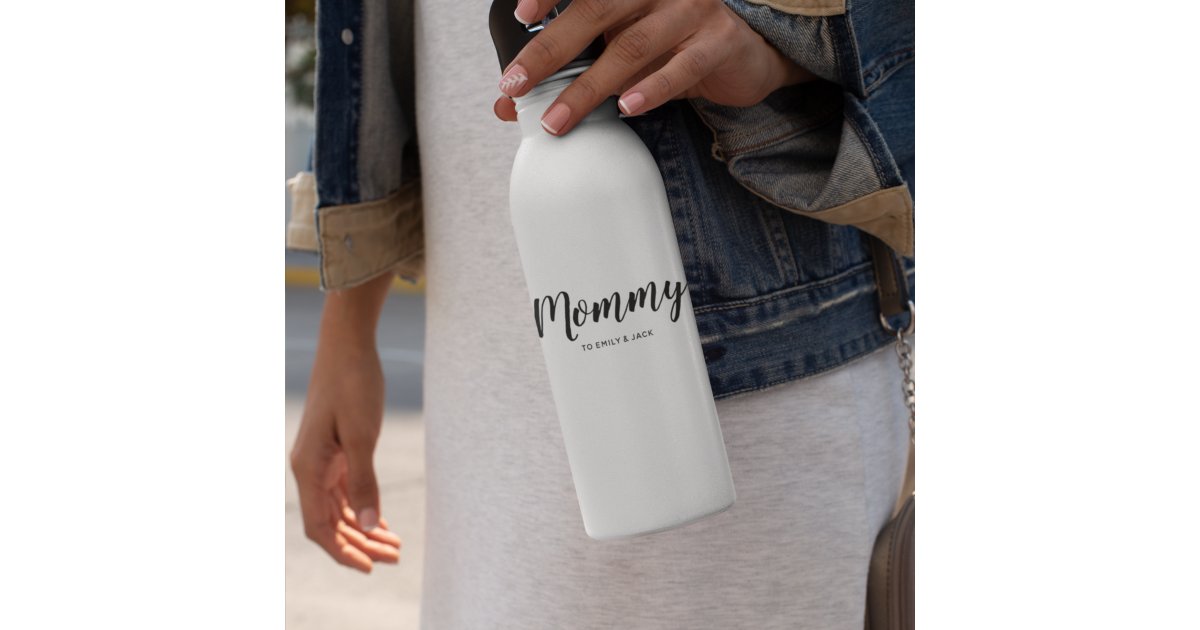 Mommy | Modern Mom Kids Names Mother's Day Stainless Steel Water Bottle ...