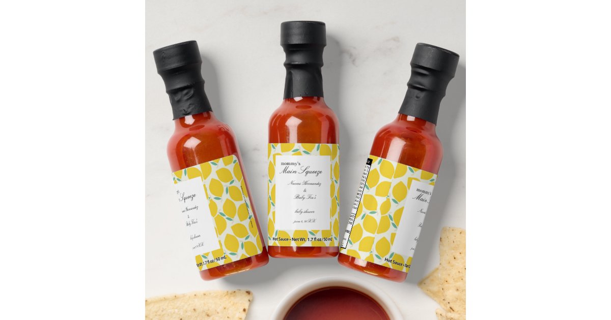 Mommy’s Main Squeeze Lemon Citrus Baby Shower Hot Sauces | Zazzle