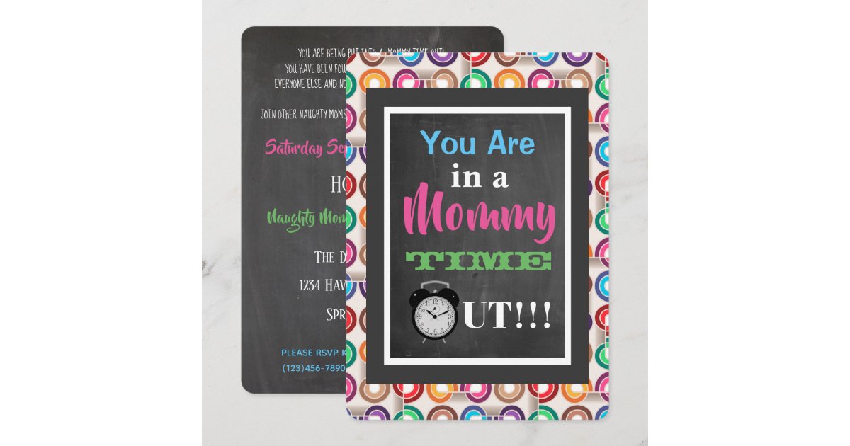 Mommy Time Out "Moms Night Out" Party Invite | Zazzle
