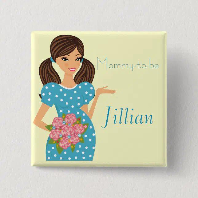 Mommy-to-be baby shower button | Zazzle