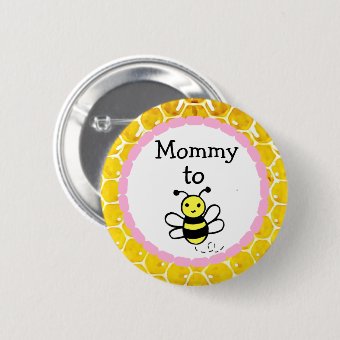 Mommy to Be Girl's Baby Shower Button | Zazzle