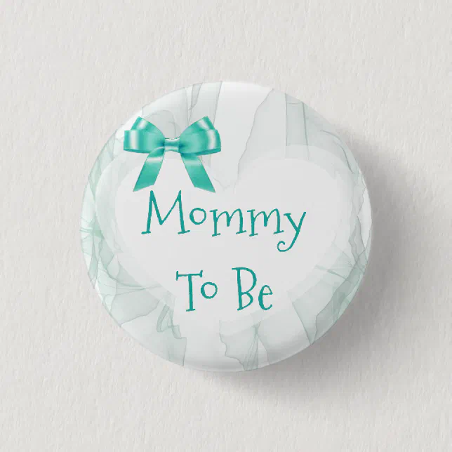 Mommy to be Teal Tulle Baby Shower Button | Zazzle