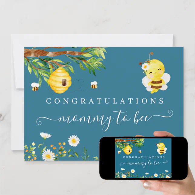 Mommy to Bee Baby Congratulations Card | Zazzle