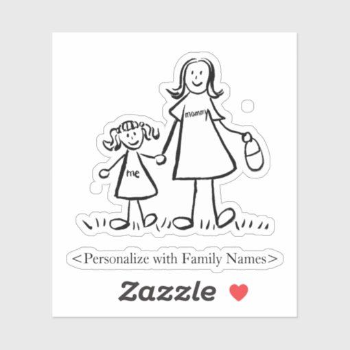 Mommy's Girl Custom Mom & Daughter Decal Stickers | Zazzle