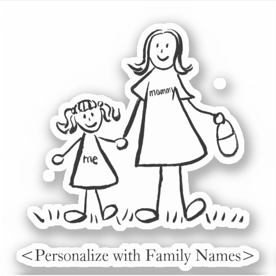 Mommy's Girl Custom Mom & Daughter Decal Stickers | Zazzle.com