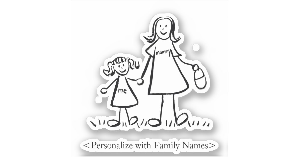 Mommy's Girl Custom Mom & Daughter Decal Stickers | Zazzle
