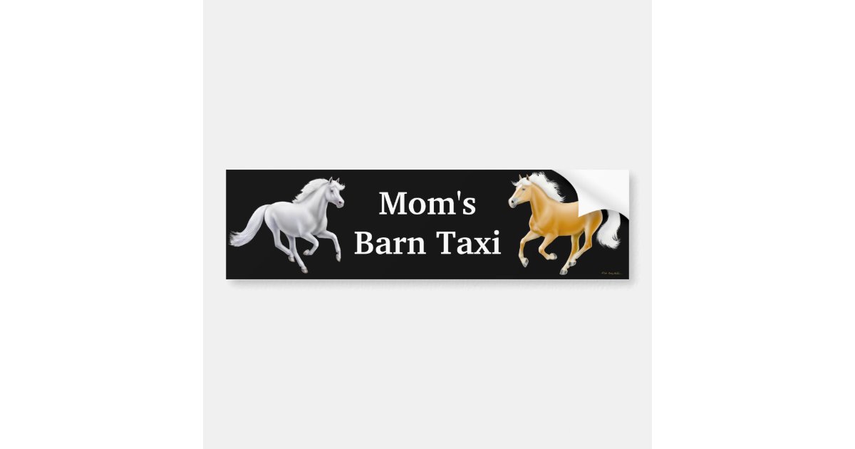 Moms Barn Taxi Bumper Sticker | Zazzle