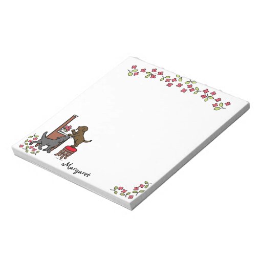 Mom's Chocolate Lab and Black Lab Notepad | Zazzle
