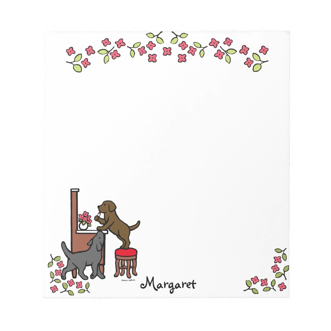 Mom's Chocolate Lab and Black Lab Notepad | Zazzle