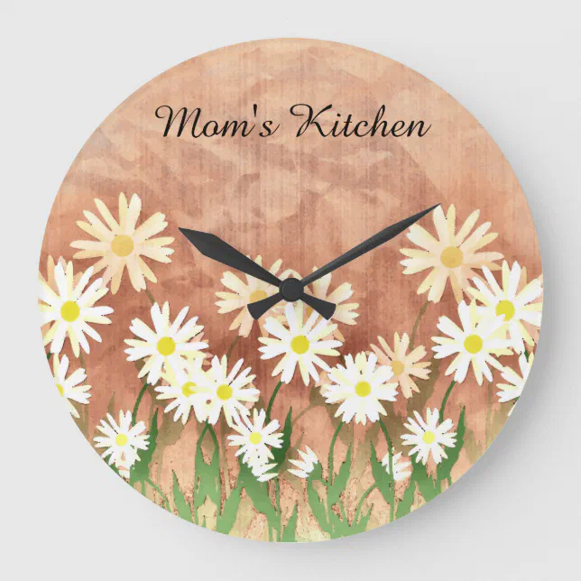 Mom's Daisy Kitchen Clock | Zazzle