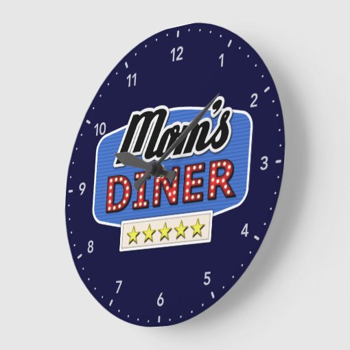 Mom's Diner - Kitchen Wall Clock | Zazzle