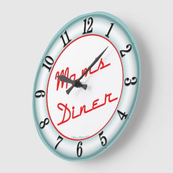 Moms Diner Retro Kitchen Wall Clock | Zazzle
