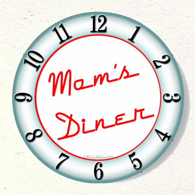 Moms Diner Retro Kitchen Wall Clock | Zazzle