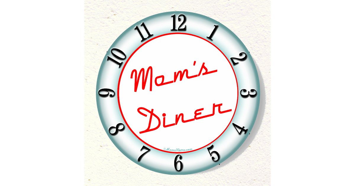 Moms Diner Retro Kitchen Wall Clock | Zazzle
